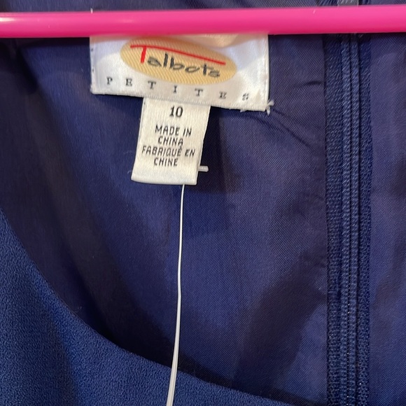 Talbots | Dresses | New W Button Tag Talbots Cocktail Dress Navy Blue ...